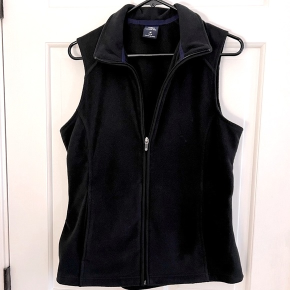 Lands' End | Jackets & Coats | Lands End Black Fleece Vest | Poshmark